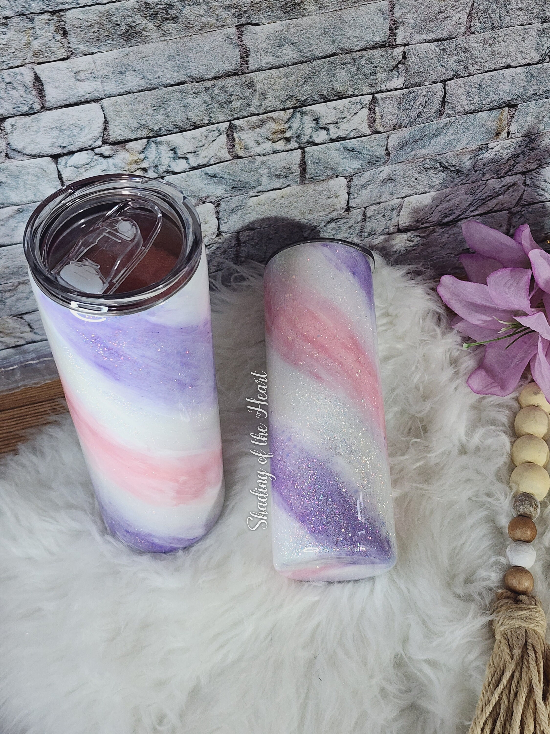 Custom Glitter Milky Way Travel Tumbler: Cotton Candy Colors - Etsy