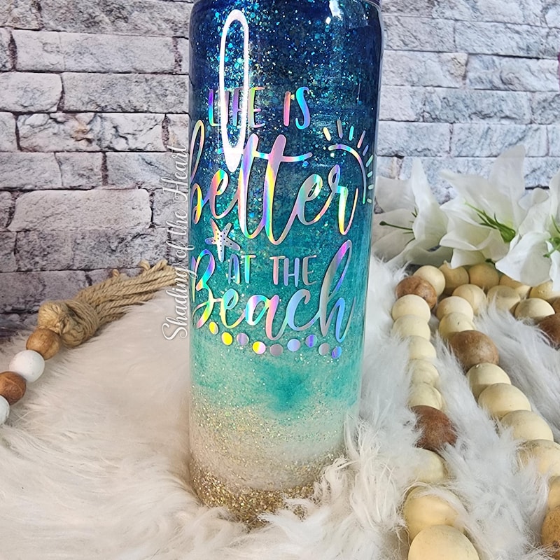 Beach Glitter Tumbler - Etsy