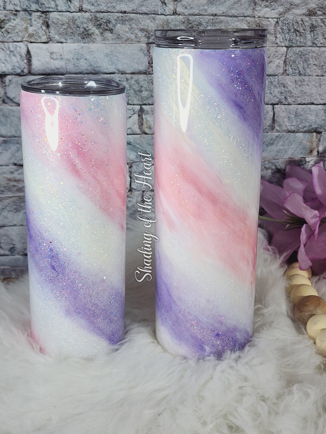 Custom Glitter Milky Way Travel Tumbler: Cotton Candy Colors - Etsy