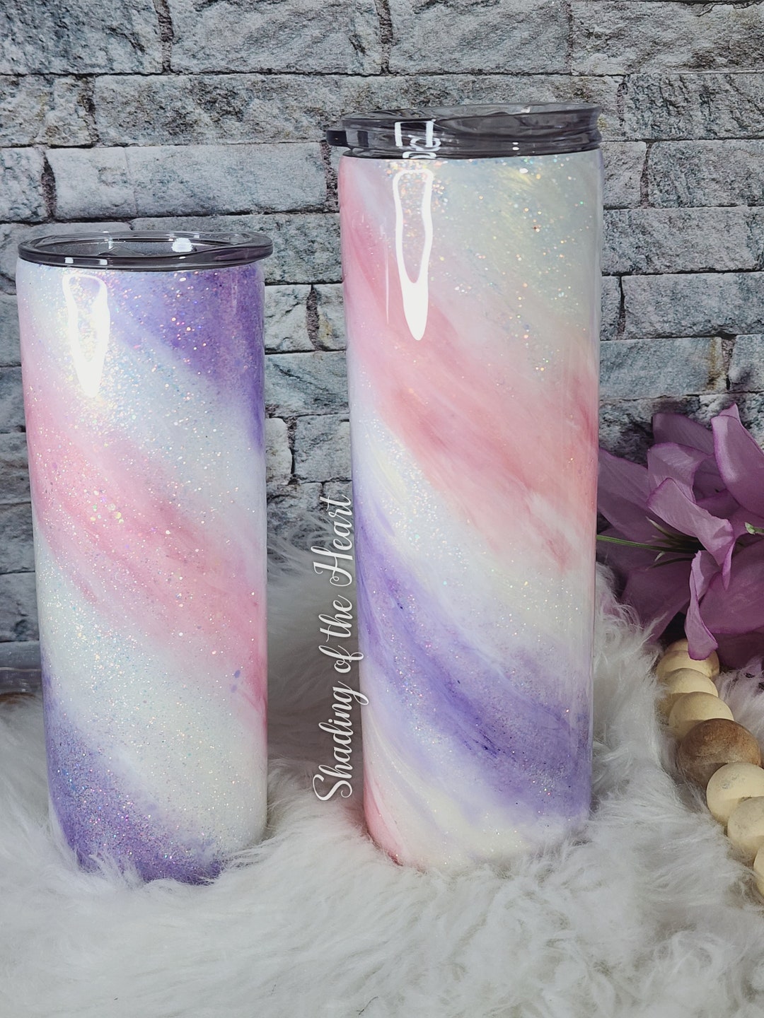 Custom Glitter Milky Way Travel Tumbler: Cotton Candy Colors - Etsy