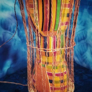 African Talking Drum. Kente Cloth Drum. Vintage Drum. African Art ...