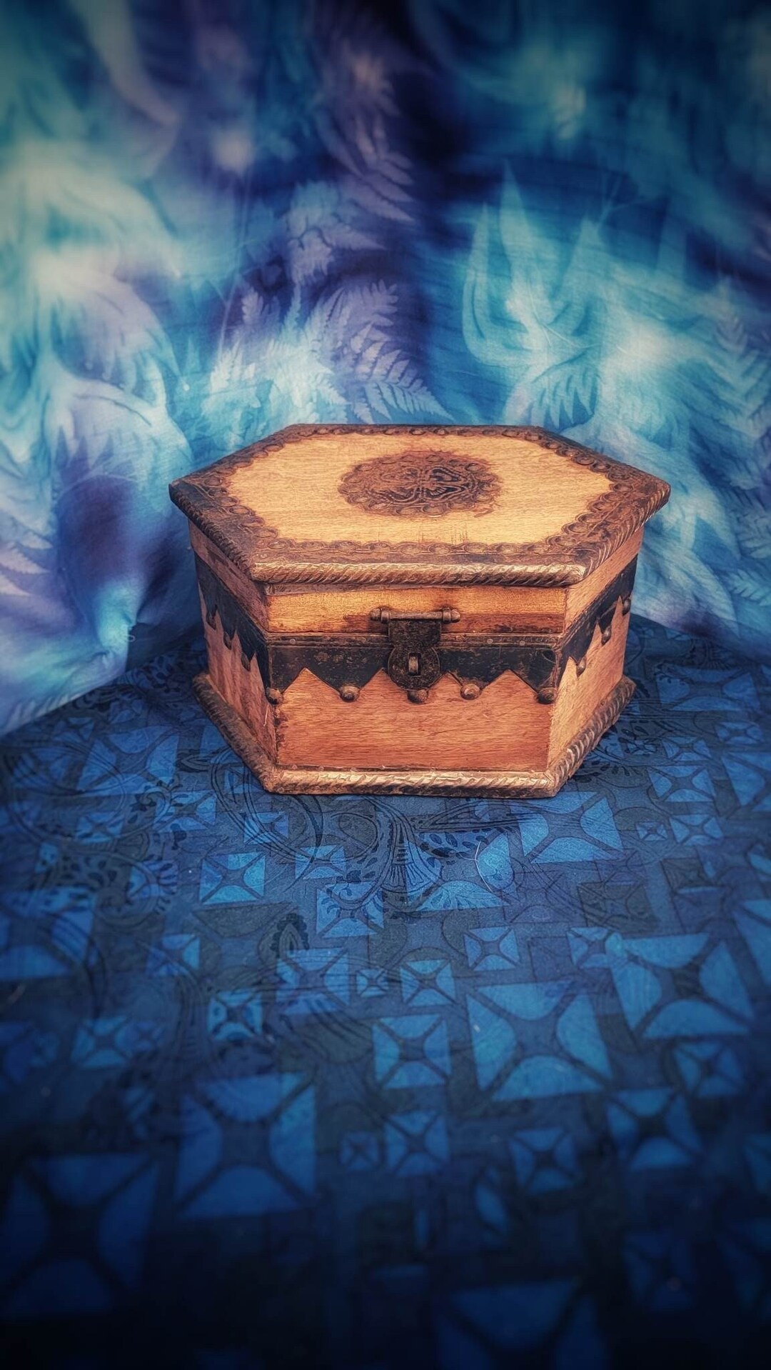 Vintage Indian Wooden Box. Lockable Trinket Box. Witchcraft. Wicca ...