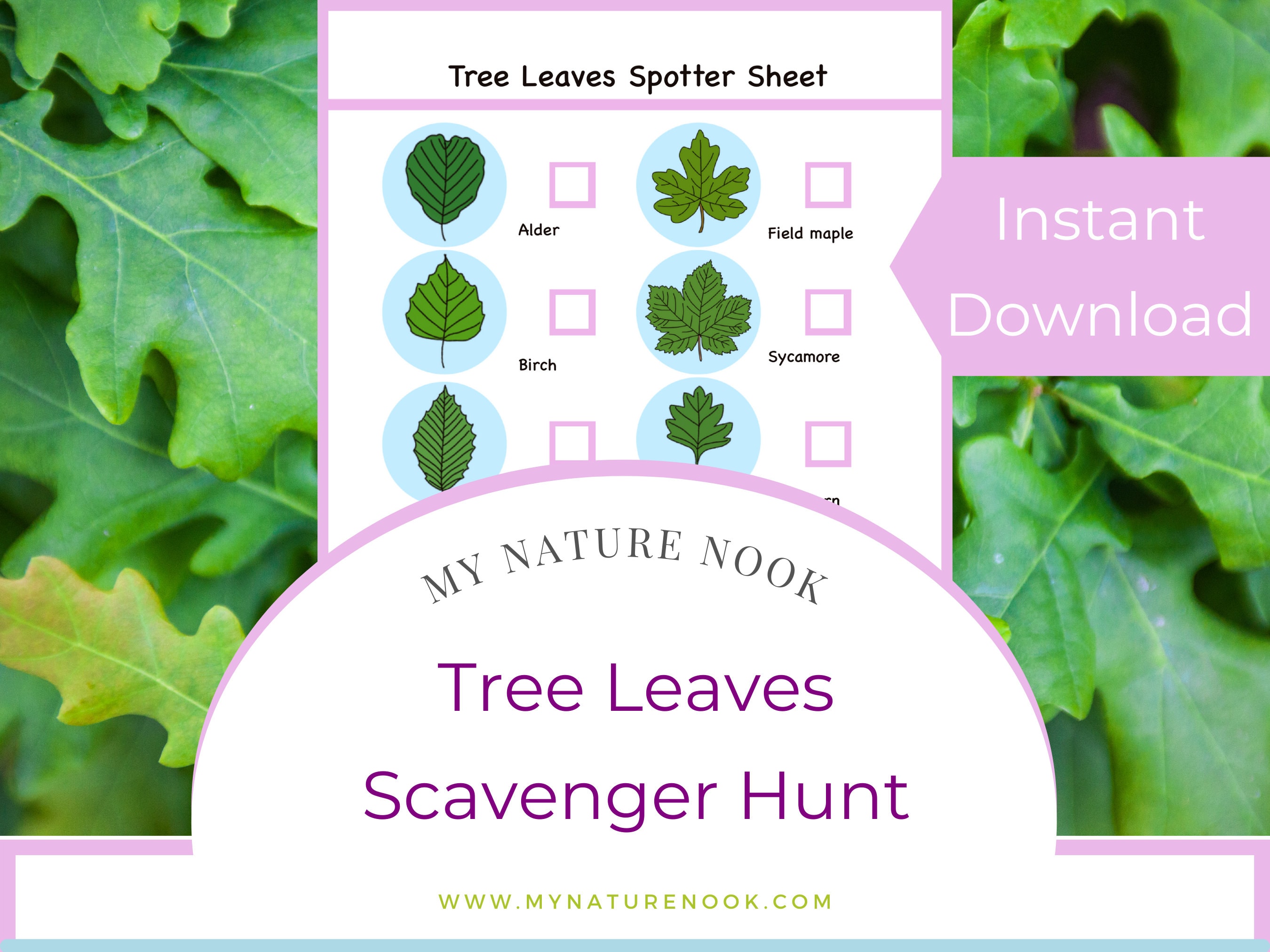 Tree Leaves Scavenger Hunt - Nature Walk Activity for Kids (PDF) - Etsy UK