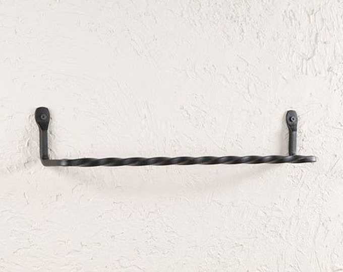 Hand Forged Towel / Cloth Bar Rack Hammered Farmhouse Cabin Door Pull ...