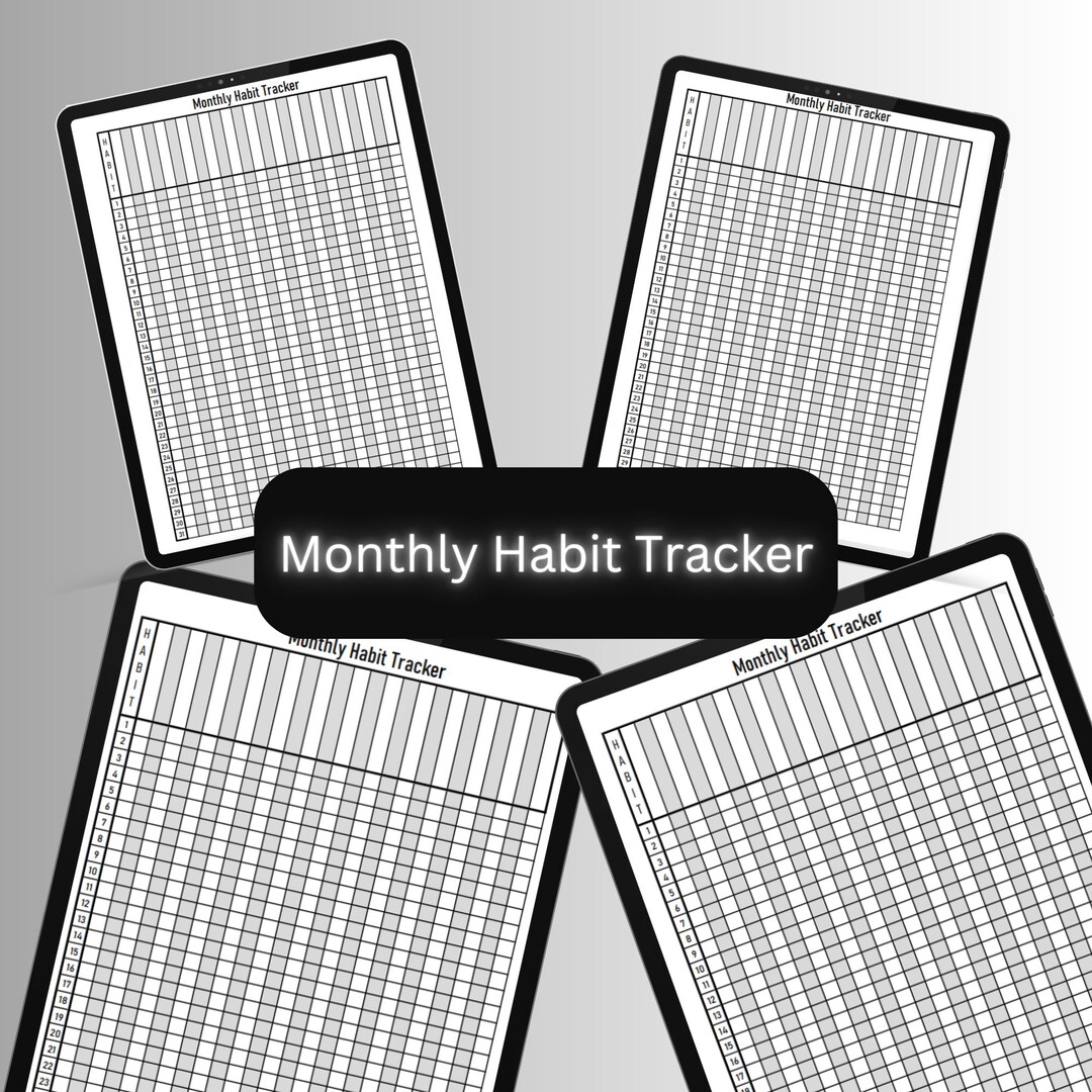 Monthly Habit Tracker for Digital Planner A5 Supernote E-ink Notebook ...