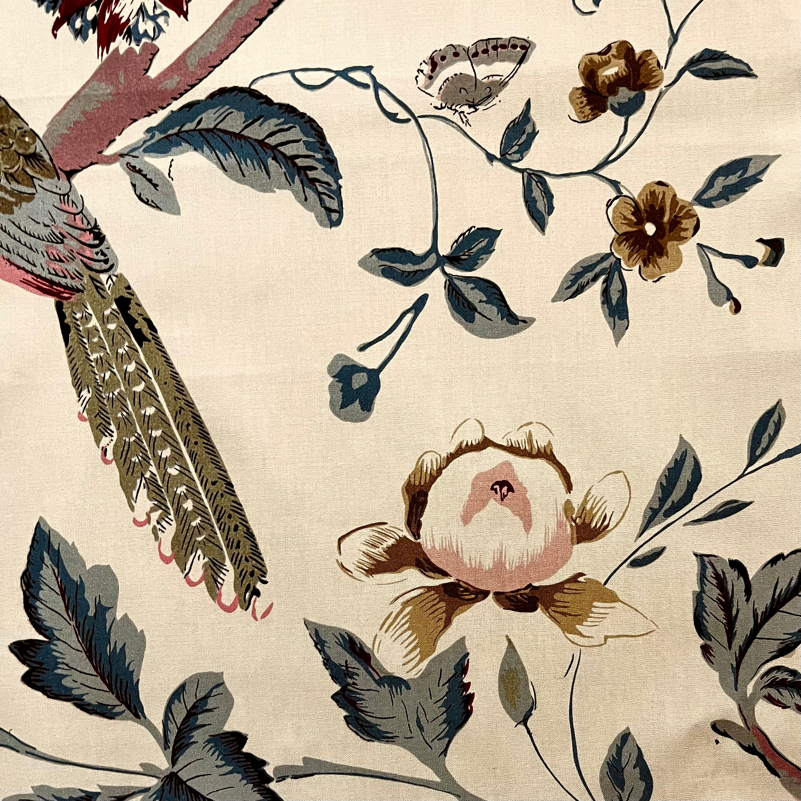 Rose Cumming Paradiso Fabric Sample – Floral Bird Print Cotton - Etsy