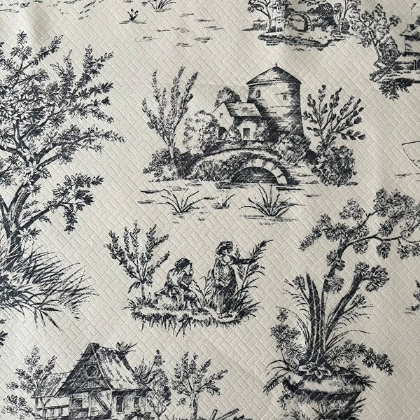 Black Toile Fabric - Etsy
