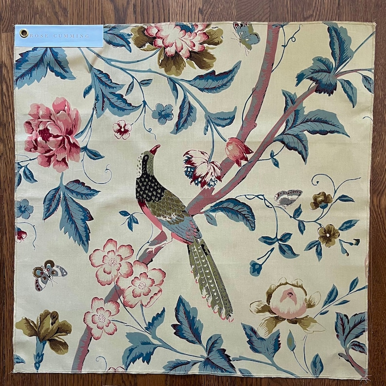Rose Cumming Paradiso Fabric Sample – Floral Bird Print Cotton - Etsy