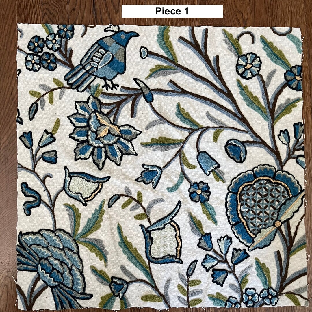 Exotic, Crewel Work Home Decor Fabric - Glorious Jacobean Design With ...