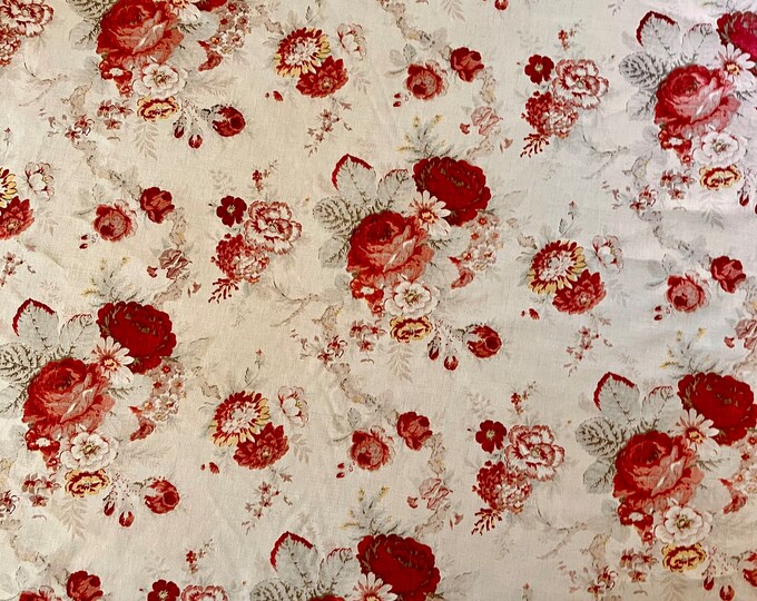 Iconic, Vintage Waverly Norfolk Rose Home Decor Fabric Beautiful Shabby ...