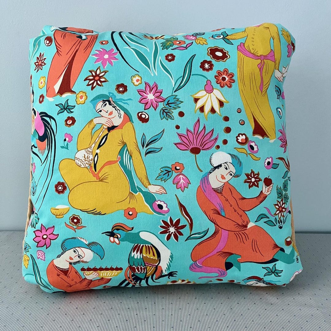 Amy Butler Pillow Cover – Turquoise Exotic Floral Print, 21x21 - Etsy