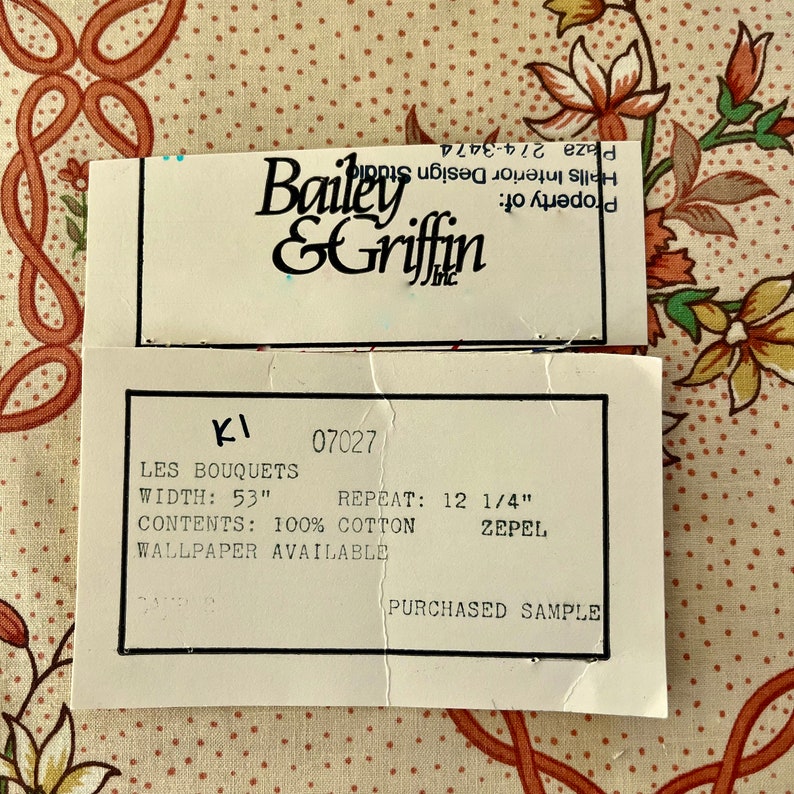 Vintage Bailey & Griffin's les Bouquets Home - Etsy