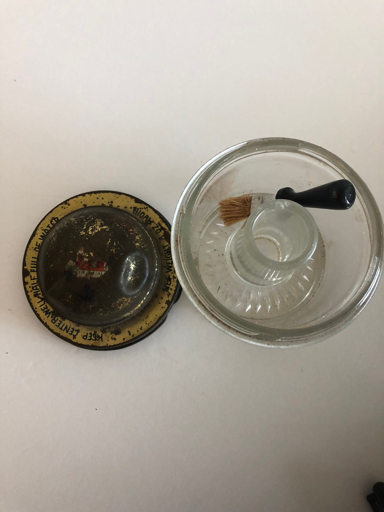 Stafford Inc Glass and Metal Glue Pot circa 1940 | Etsy