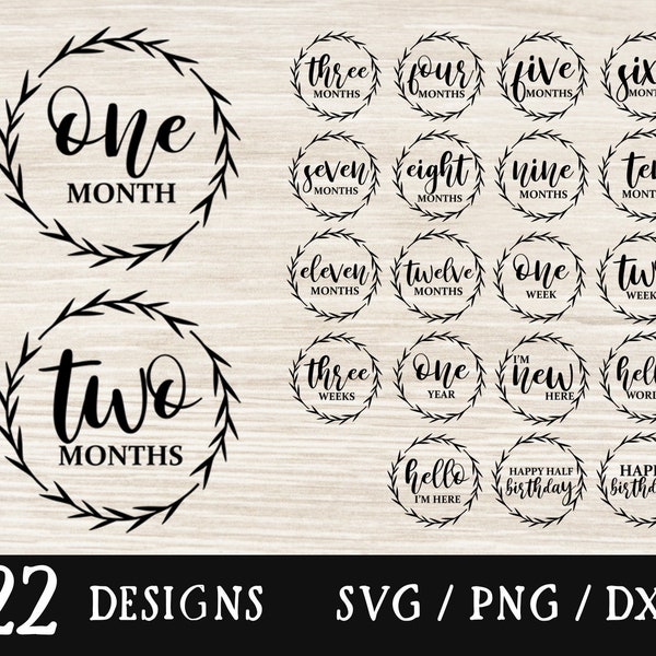 Baby Monthly Milestone Svg - Etsy