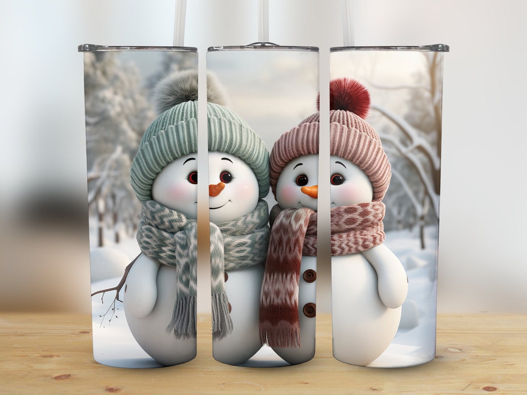 3D Christmas Tumbler Wrap Png Snowman Tumbler Wrap Png - Etsy