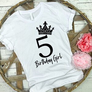 5th Birthday Girl Svg Png Birthday Princess Svg Fifth Birthday Svg 5 Svg Number With Crown Svg ...
