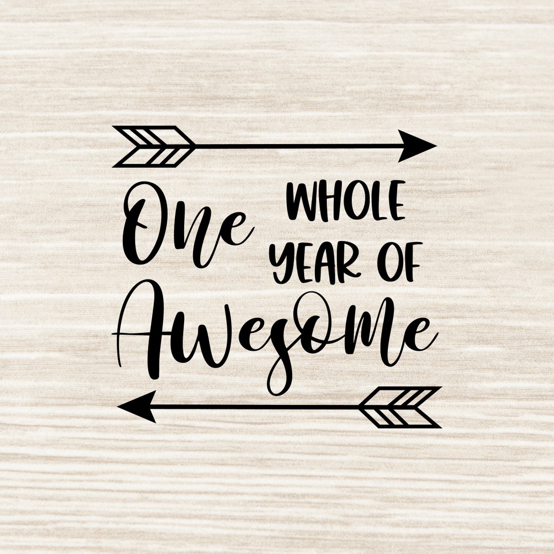 One SVG First Birthday Svg One Whole Year of Awesome Svg Png Dxf Jpeg ...