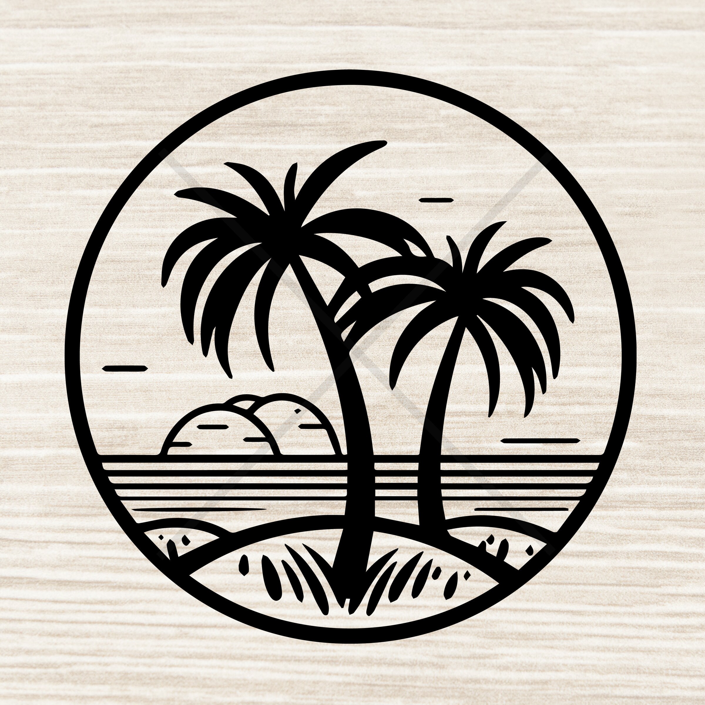 Palm Tree Beach Clipart