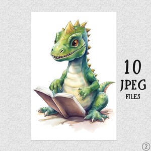 Watercolor Dinosaurs 10 Jpegs Files, Cute Dinosaurs Clipart Pack ...