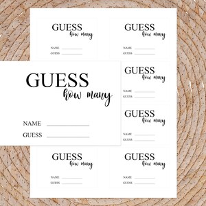 Baby Shower Guess How Many Cards Guess How Many Guessing Game Printable ...