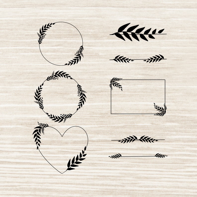 Frames Bundle Svg Wreath Frame Svg Leaves Frame Svg Png - Etsy