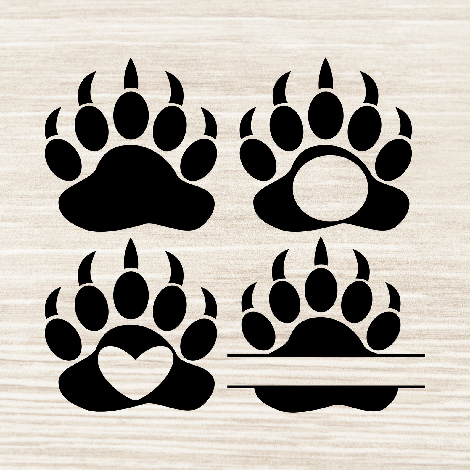 Bear Paw Print SVG PNG for Cricut Bear Paw Cut Files Bear Paw - Etsy