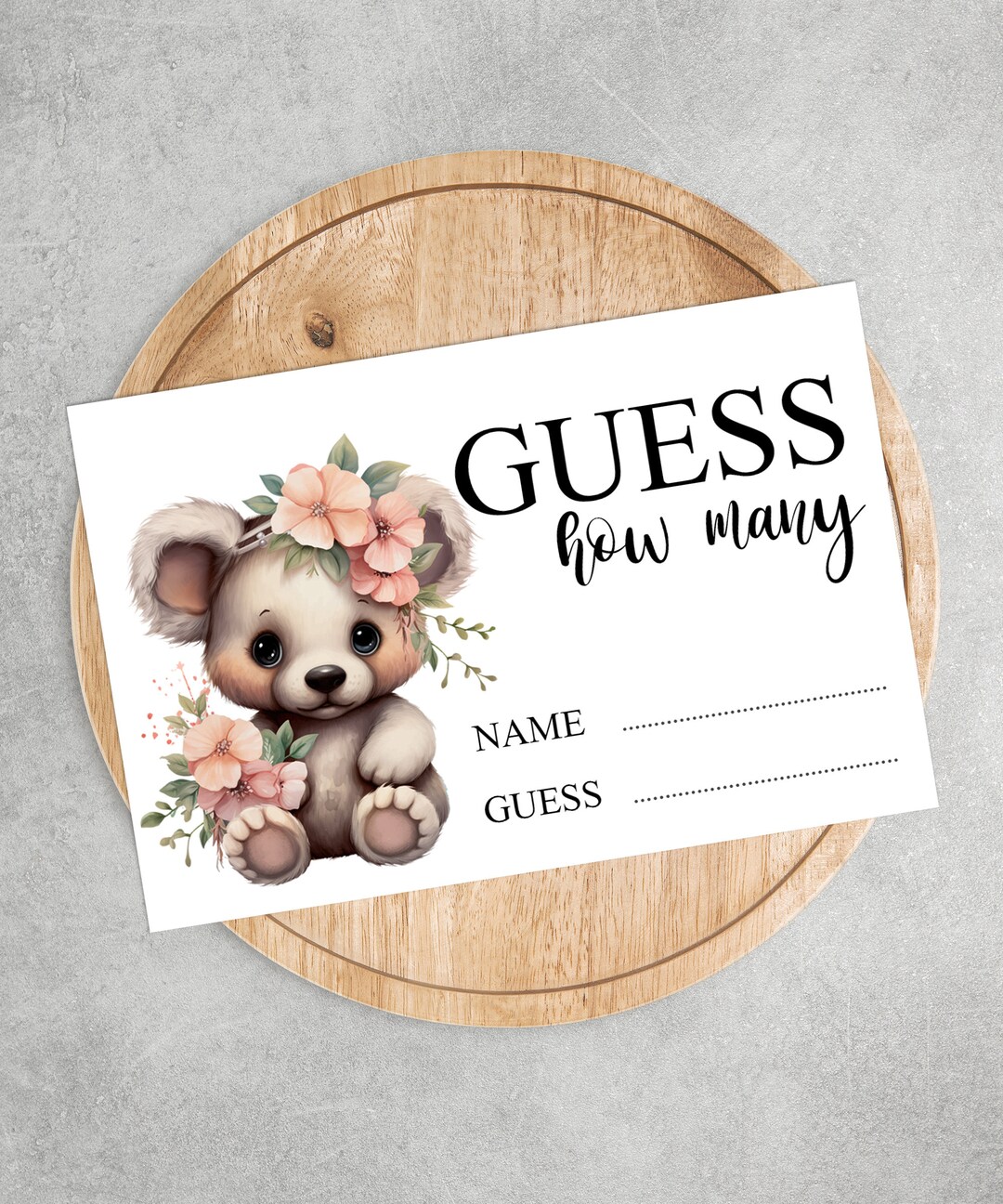 Baby Shower Guess How Many Cards Guess How Many Guessing Game Printable ...