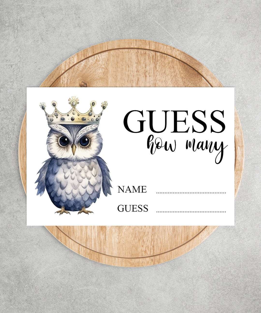 Boy Baby Shower Guess How Many Cards Guess How Many Guessing Game ...