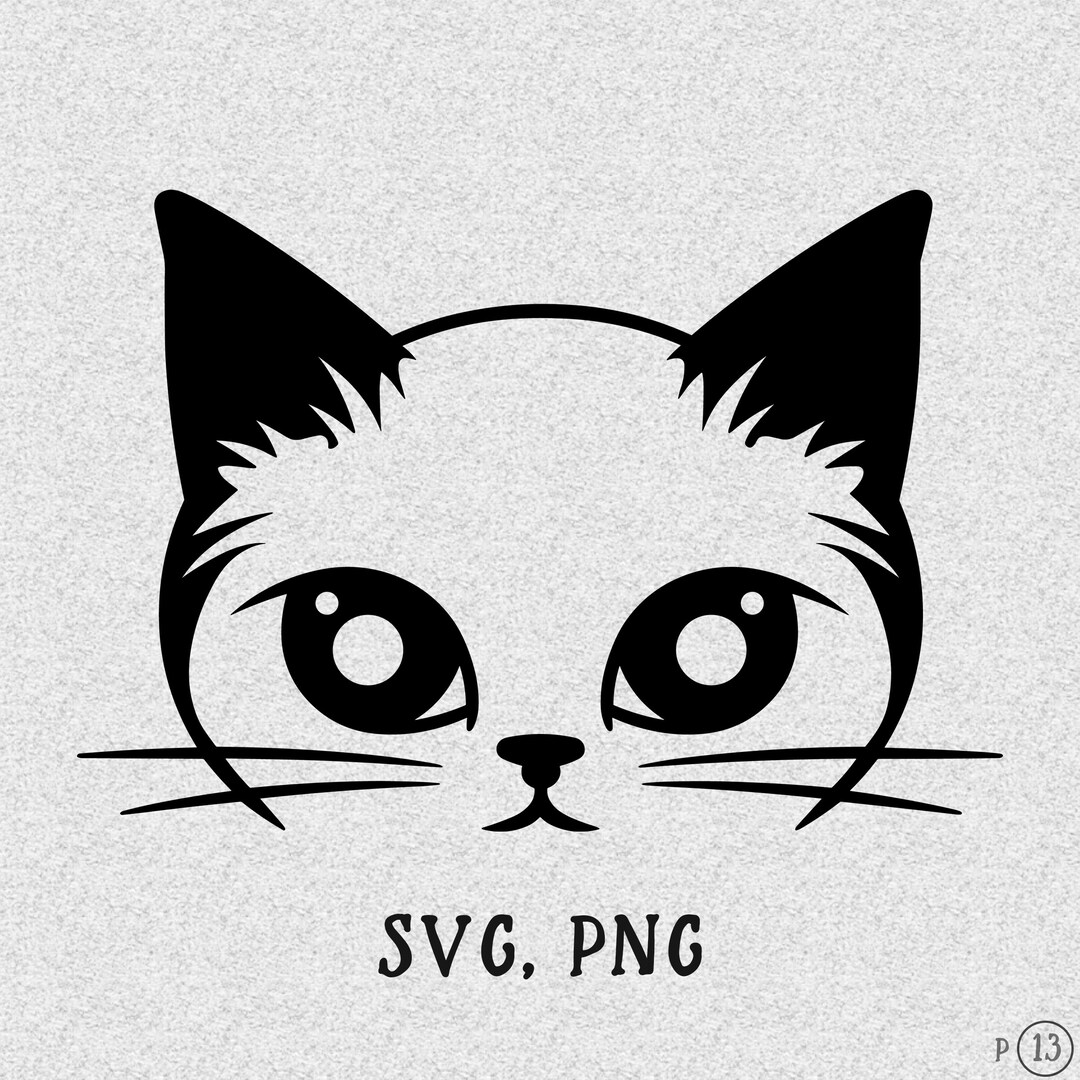 Cat Face SVG Cat Svg Png Kitten Svg Png Cat Design SVG Cat Clipart Cat ...