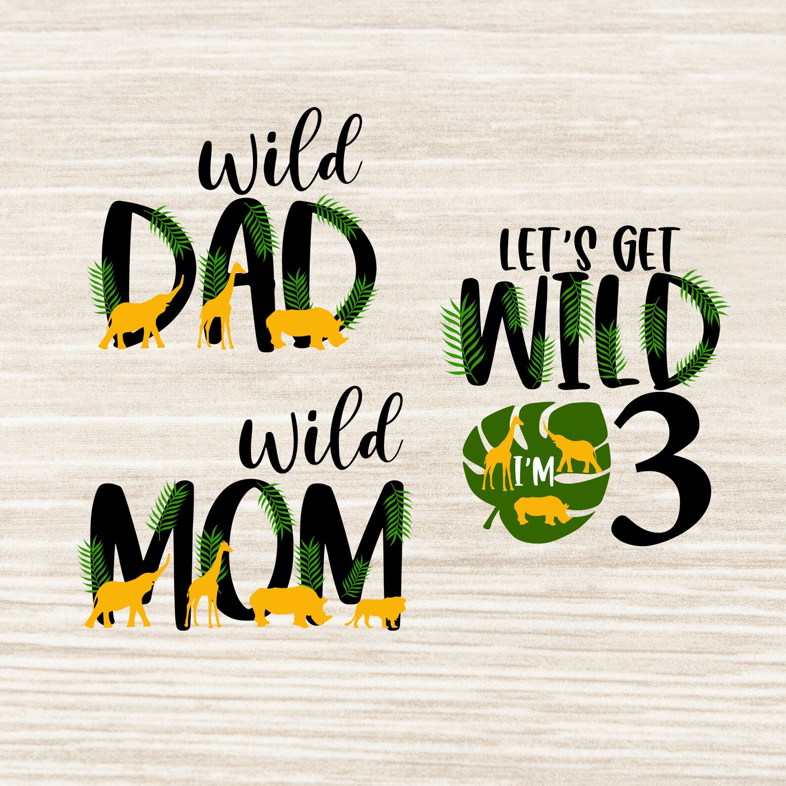 Wild and Three Svg Three and Wild Svg Lets Get Wild Svg - Etsy