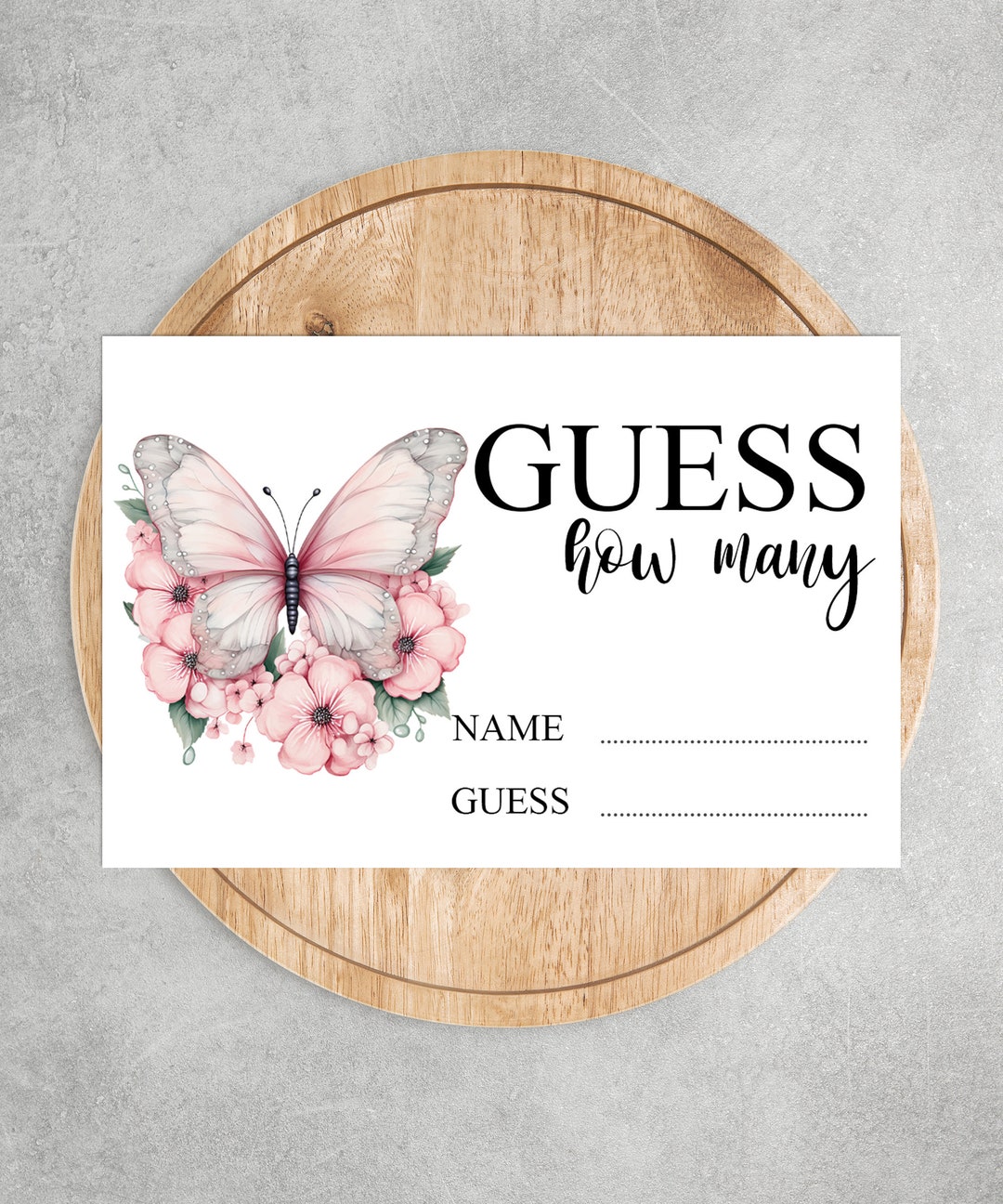 Baby Shower Guess How Many Cards Guessing Game Printable Cards Instant ...