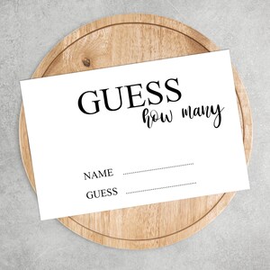 Baby Shower Guess How Many Cards Guess How Many Guessing Game Printable ...
