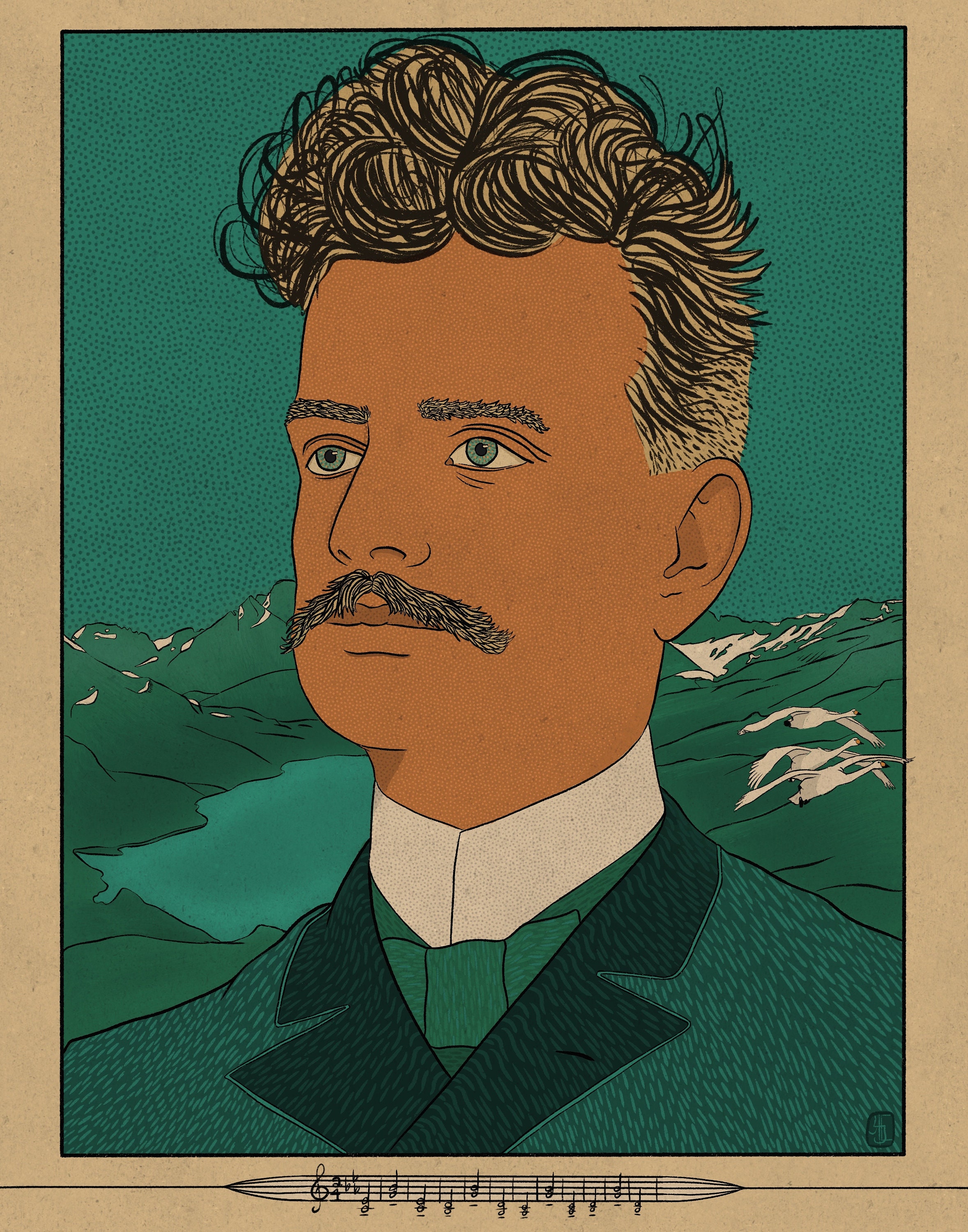 Jean Sibelius and the Swan Theme, Art Print - Etsy