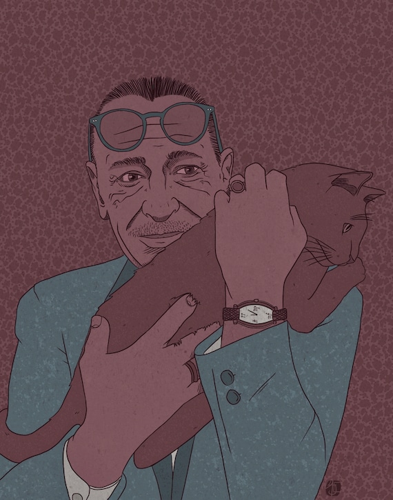 Igor Stravinsky Hugs a Cat Art Print - Etsy