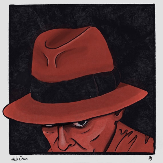 Miles Davis in Red Art Print - Etsy