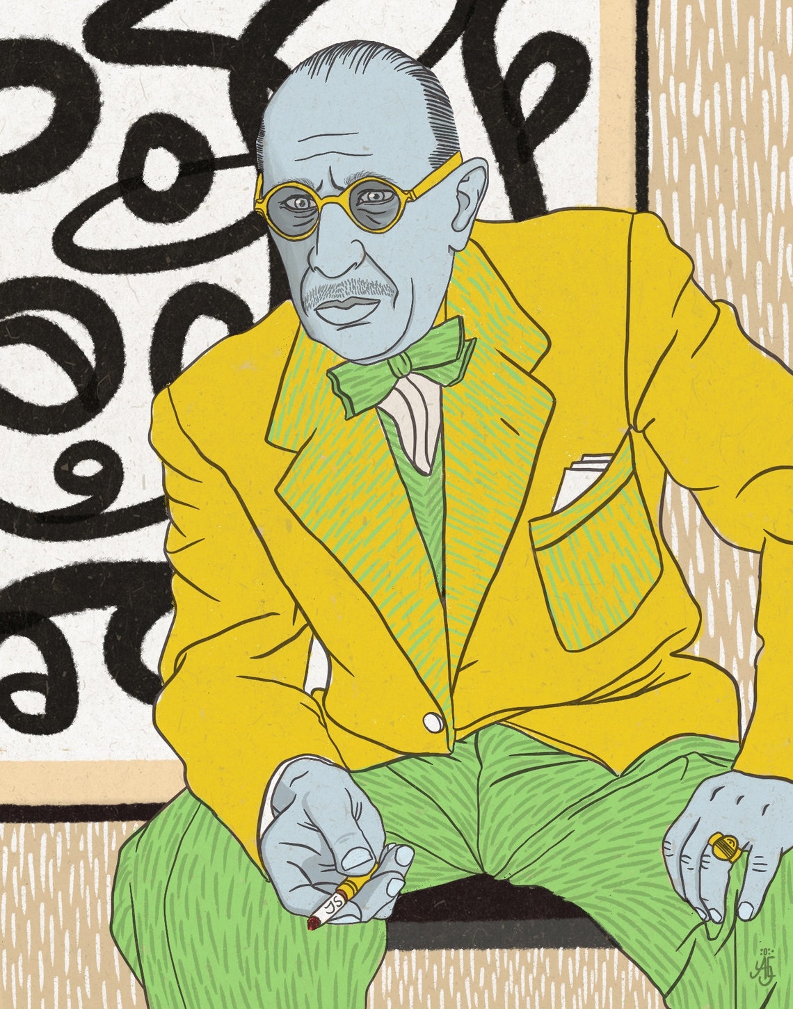 Igor Stravinsky in Blue, Art Print - Etsy