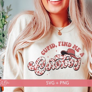 Cupid Find Me Cowboy Groovy Retro SVG PNG V Day Retro PNG - Etsy