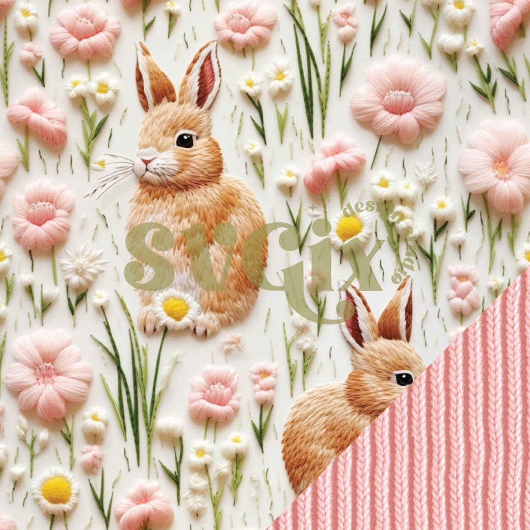Dainty Spring Bunnies Coord Seamless Pattern - Etsy