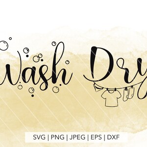 Wash Dry SVG Washer Dryer SVG Laundry svg files for cricut | Etsy