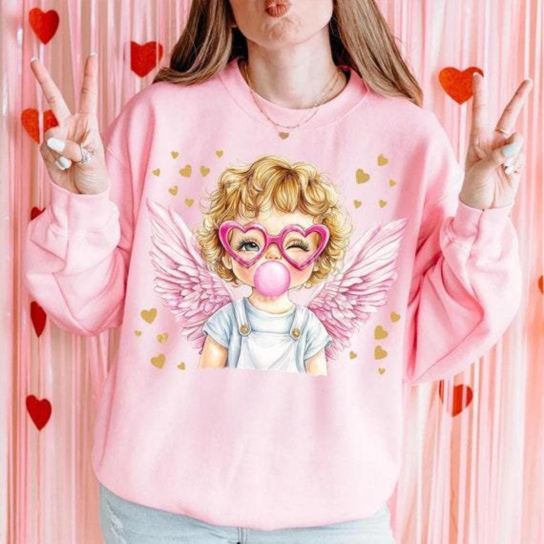 Bubblegum Cupid Png Cute Cupid PNG Retro Vintage Valentines Day Funny ...