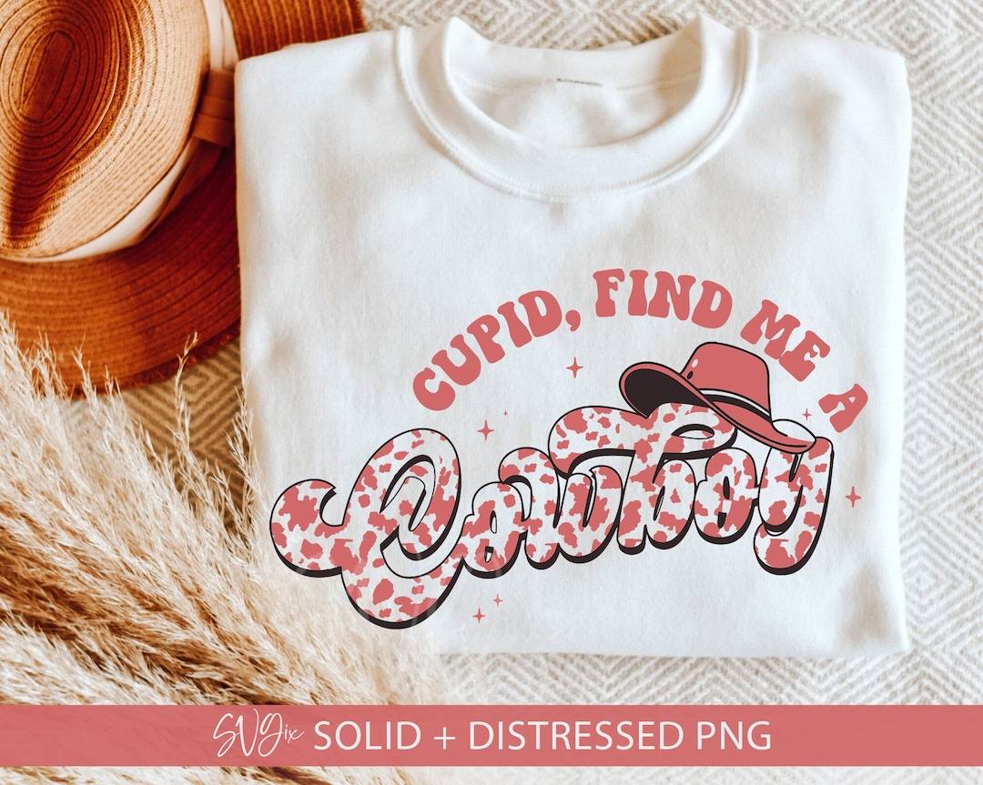 Cupid Find Me Cowboy Groovy Retro SVG PNG V Day Retro PNG - Etsy