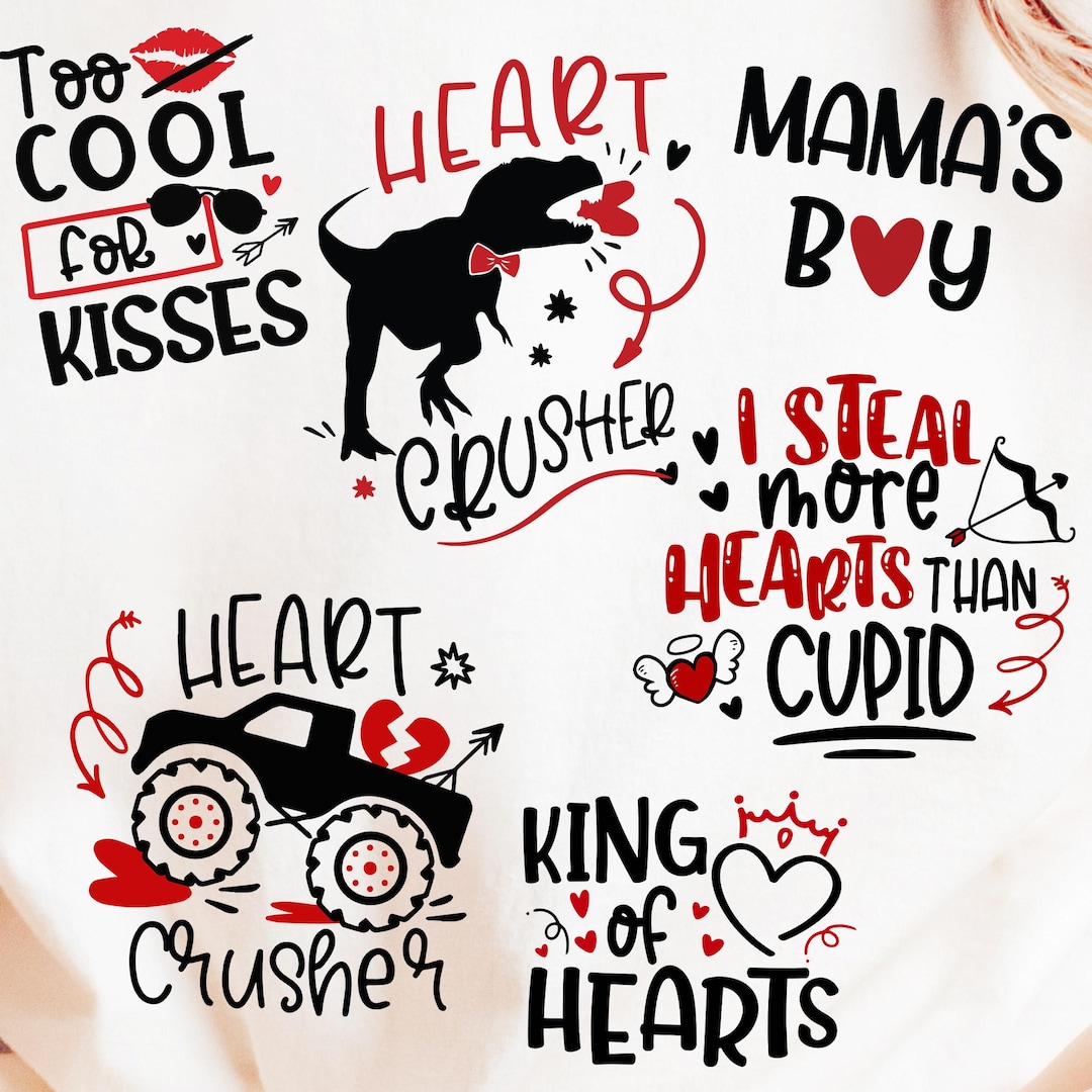 Vday Boys SVG Bundle, Boy Bundle Valentines Day Cut Files for Shirts by ...