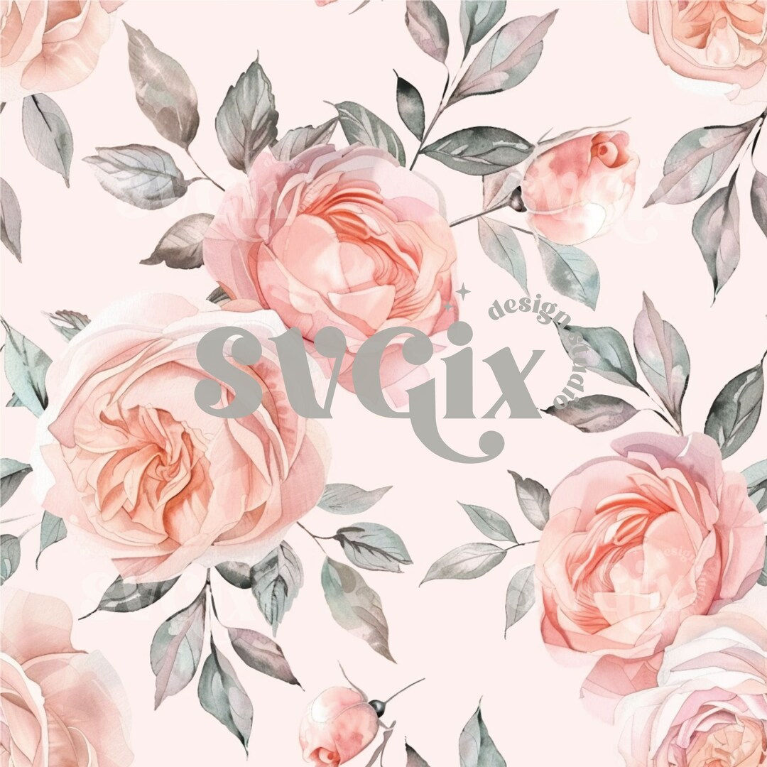 Soft Pink Coquette Roses Seamless Pattern by Svgix INSTANT DOWNLOAD - Etsy