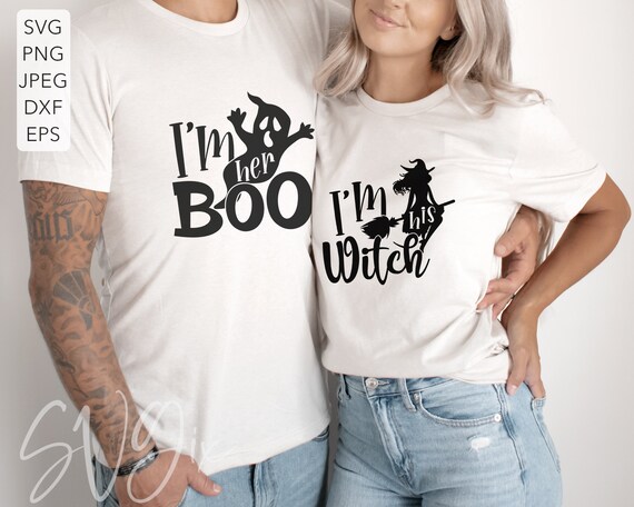 I'm His Witch I'm Her Boo SVG Couples Funny - Etsy