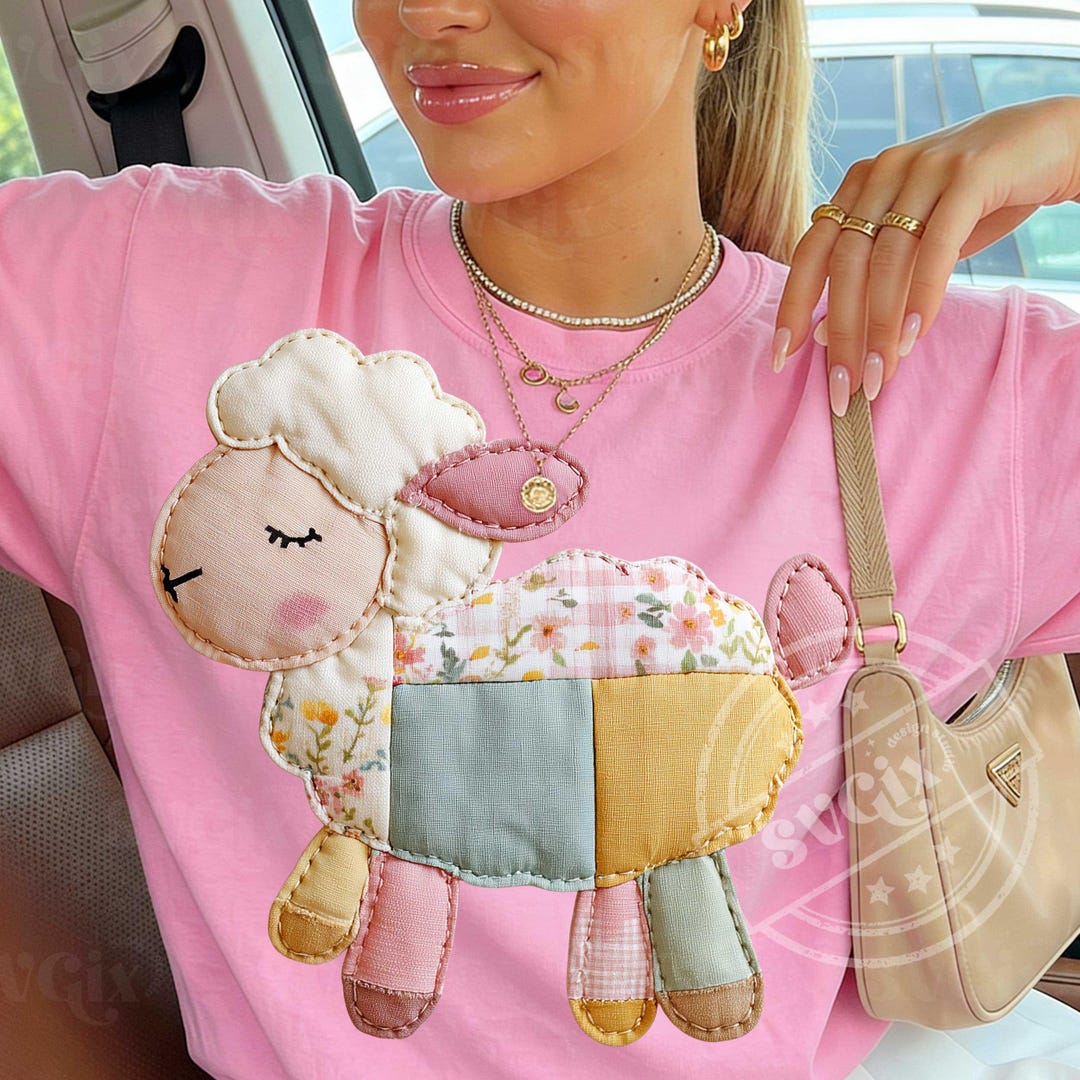 Easter Faux PNG, Faux Patchwork Easter Lamb Png, - Etsy