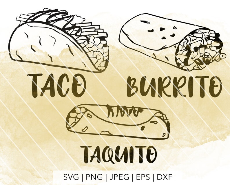 Taco Burrito Taquito SVG Family Matching Shirts SVG Cutting - Etsy