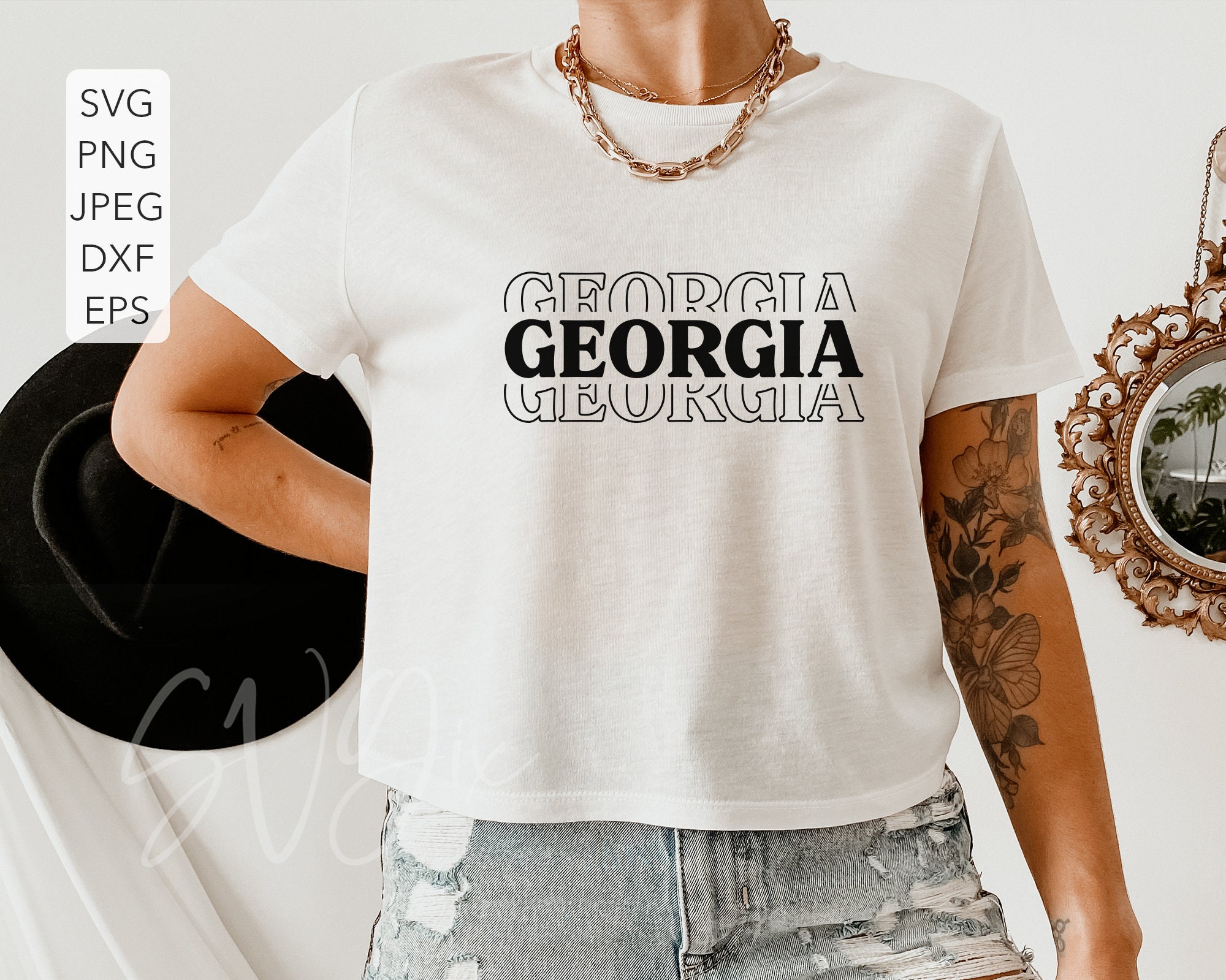 Georgia Svg Georgia Stacked Svg Georgia Mirror Cricut Cut - Etsy