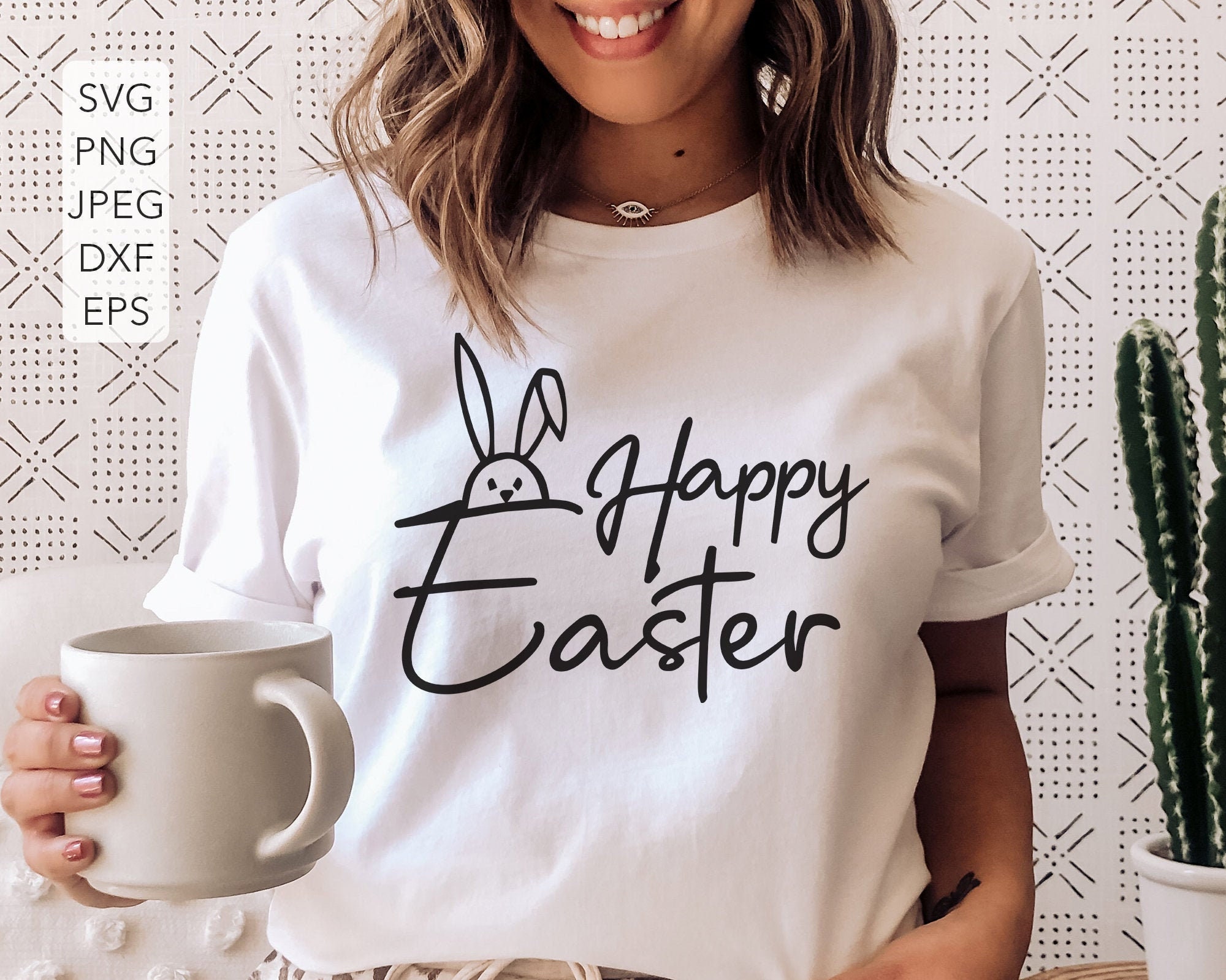 Happy Easter Bunny SVG and Png Cutting Files for Cricut and | Etsy