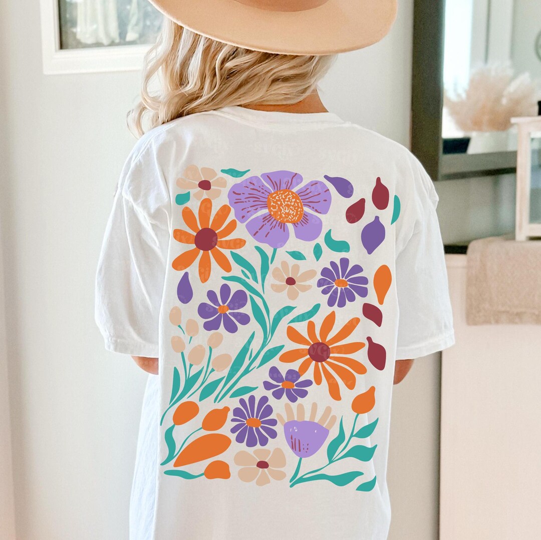 Boho Flowers PNG Boho Spring Flowers Graphic Tee Design for Shirts ...