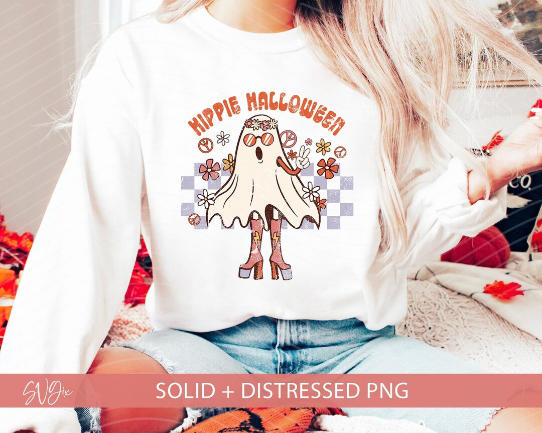 Hippie Halloween PNG Floral Ghost PNG Fun Halloween - Etsy